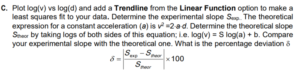 Solved im asked to find the theroetical slope. I already | Chegg.com