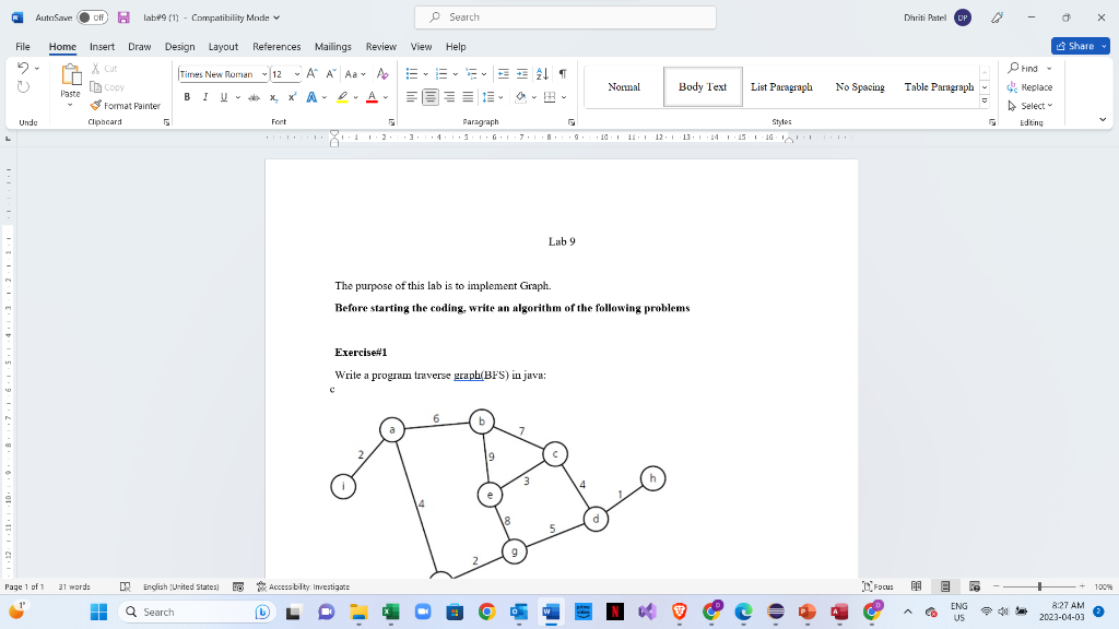 Solved The purpose of this lab is to implement Graph. Before | Chegg.com