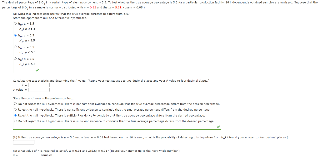 Solved The desired percentage of SiO2 in a certain type of | Chegg.com