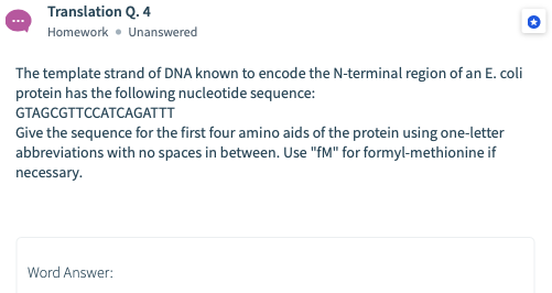 Solved Translation Q.4 Homework • Unanswered The template | Chegg.com