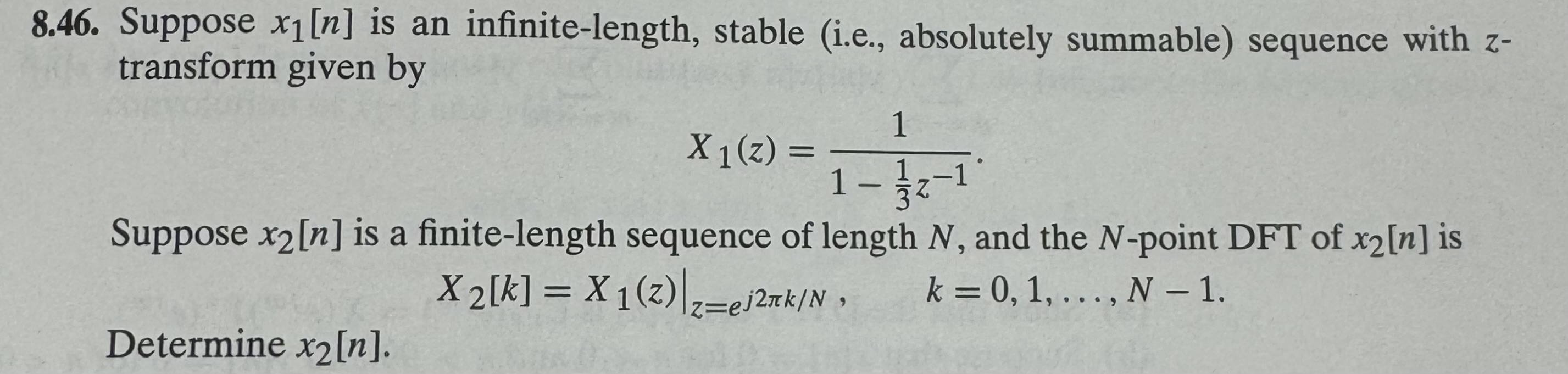 Solved 8.46. Suppose x1[n] is an infinite-length, stable | Chegg.com