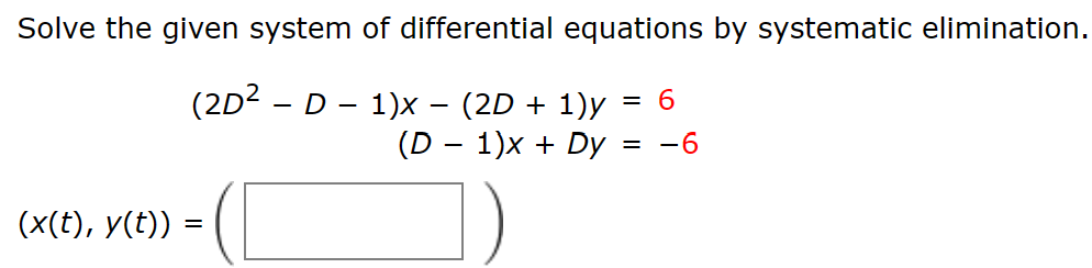 Solved Solve the given system of differential equations by | Chegg.com