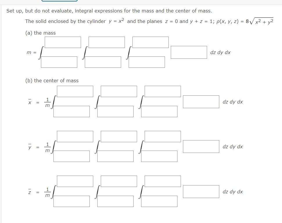 Solved Set up, but do not evaluate, integral expressions for | Chegg.com