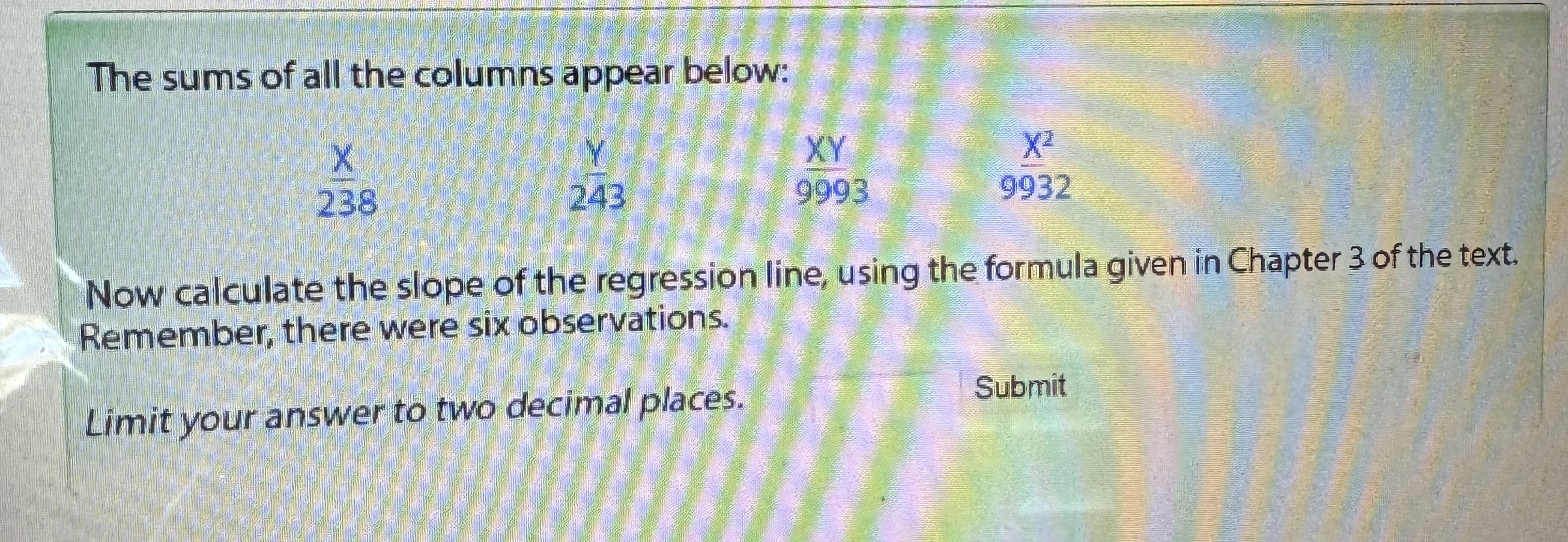Solved The sums of all the columns appear | Chegg.com