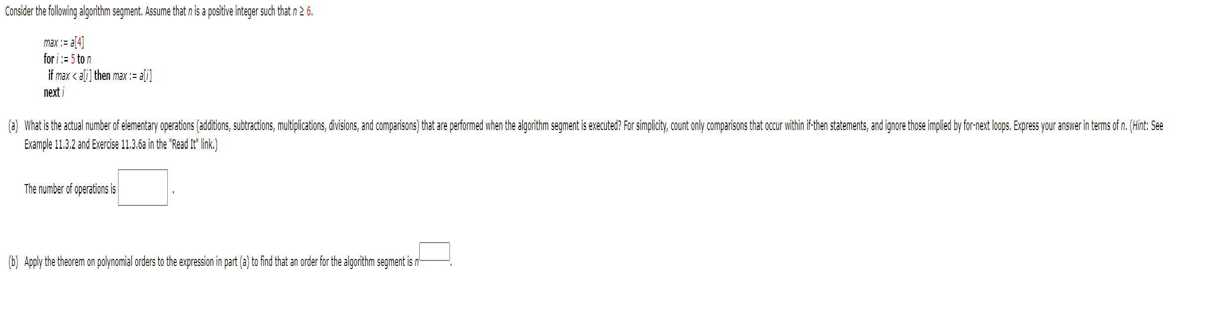 Solved Consider the following algorithm segment. Assume that | Chegg.com