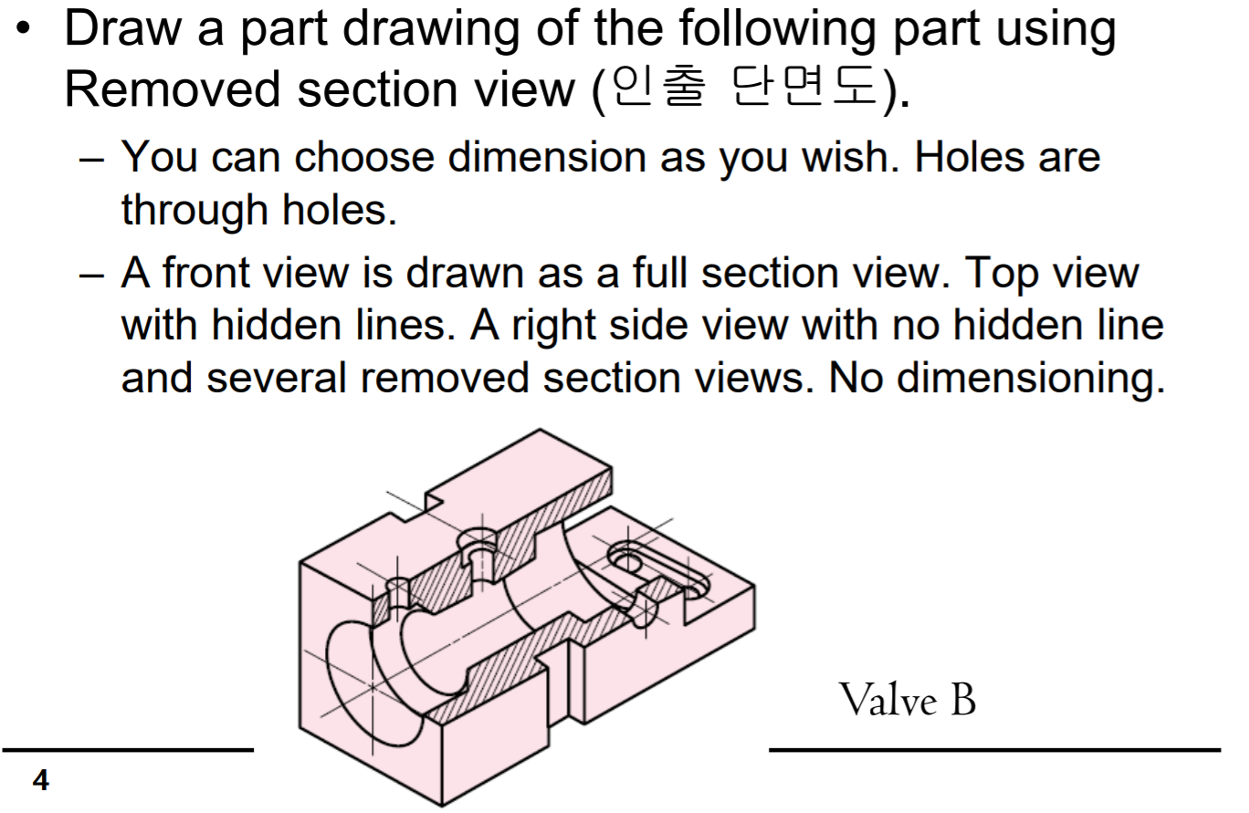Solved Draw a part drawing of the following part using | Chegg.com
