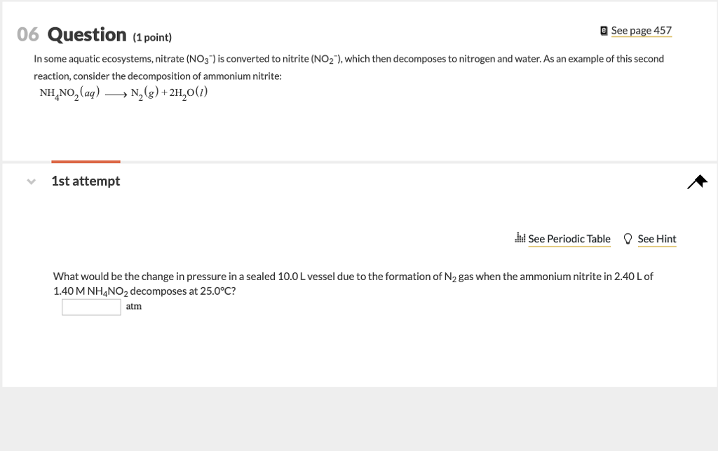 Solved 06 Question (1 point) e See page 457 In some aquatic | Chegg.com