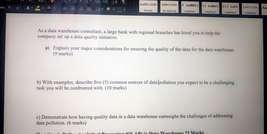 Solved Aa AaBbCcDdE AaBbCcDdEe 1 Аавьса abe Xx 1.1 AaBbcc | Chegg.com