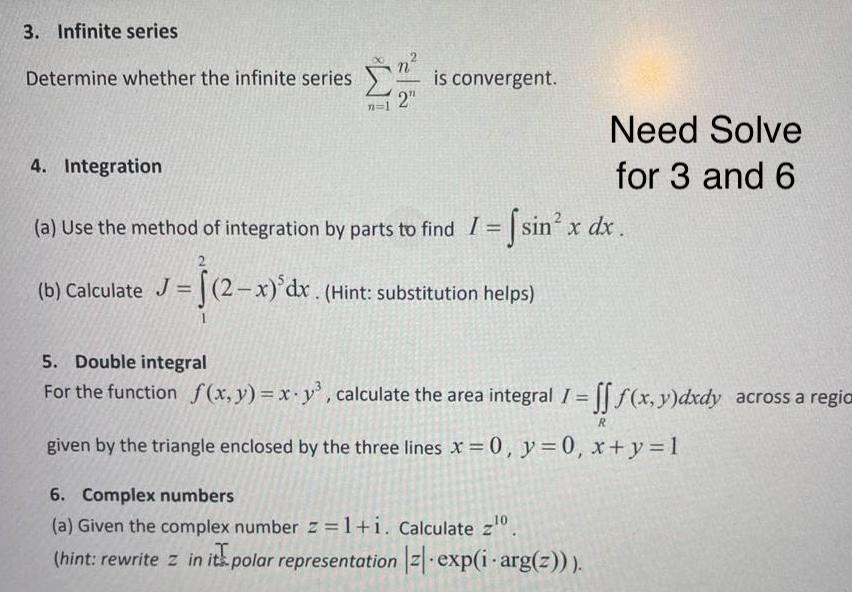 Solved Determine whether the infinite series ∑n=1∞2nn2 is | Chegg.com