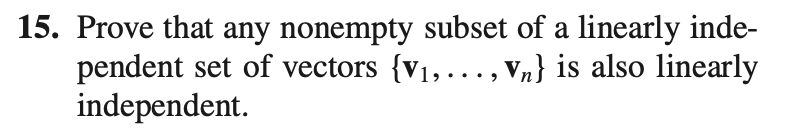Solved Prove that any nonempty subset of a linearly | Chegg.com