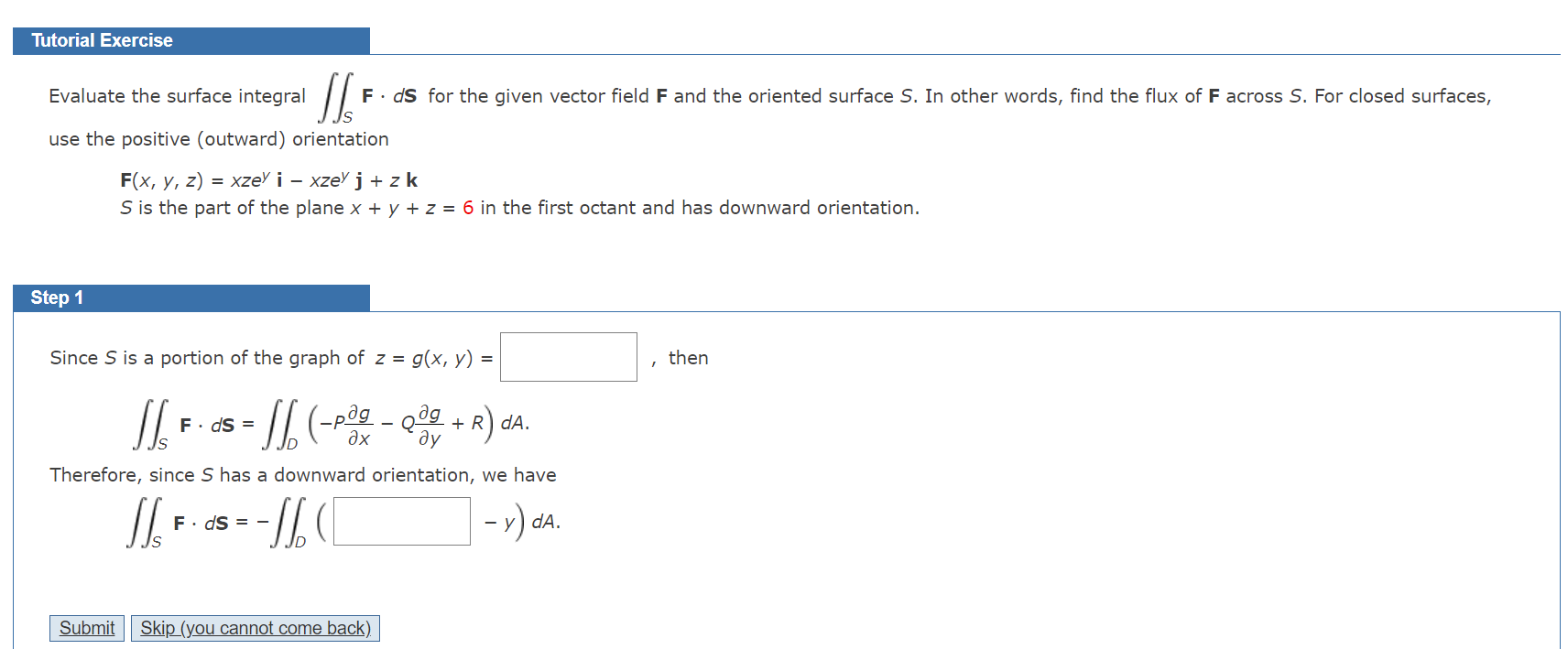 Solved Tutorial Exercise Evaluate the surface integral Sk | Chegg.com