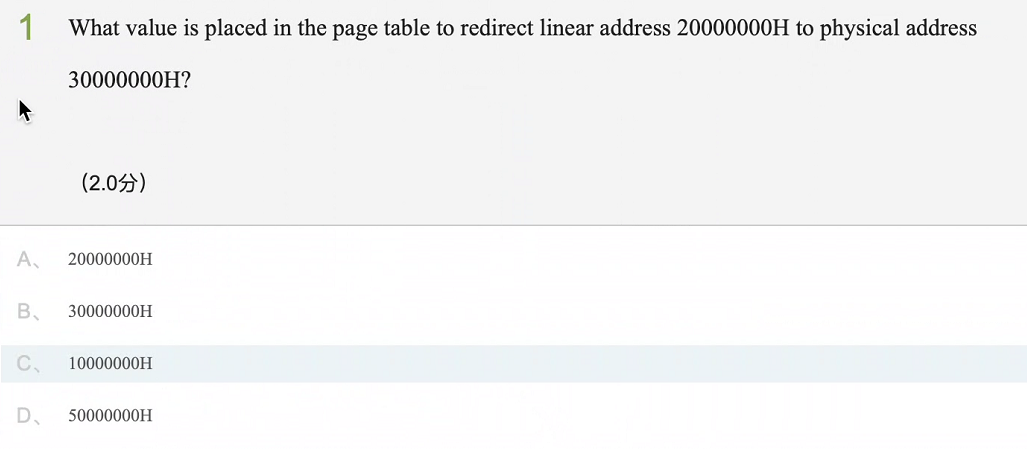 Solved 1 What value is placed in the page table to redirect | Chegg.com