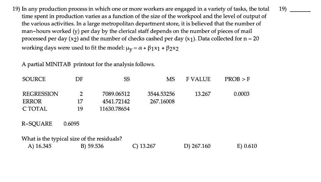 Solved 19) 19) In any production process in which one or | Chegg.com