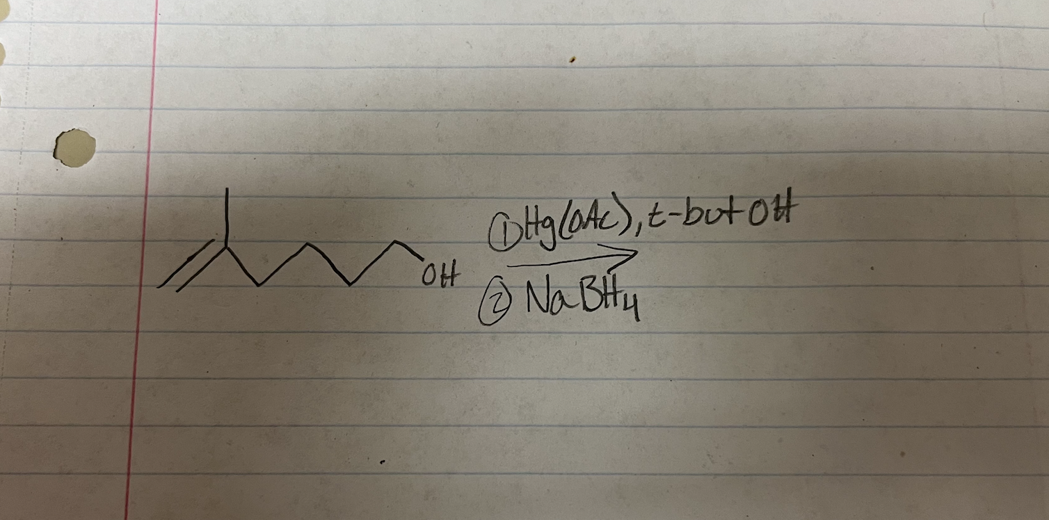Solved (1) Hg(OAC),t−bu+OH (2) NaBH4 | Chegg.com