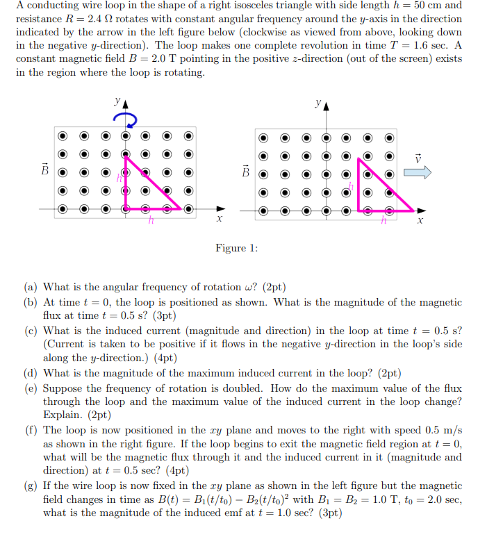 Solved A conducting wire loop in the shape of a right | Chegg.com