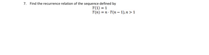 Solved . Find the recurrence relation of the sequence | Chegg.com