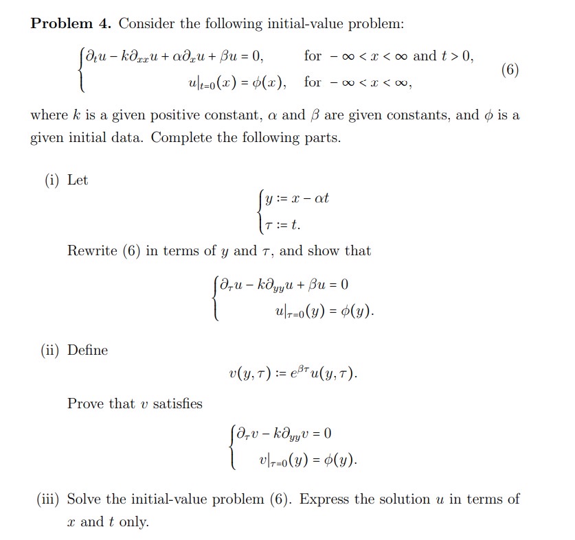 Problem 4. Consider the following initial-value | Chegg.com