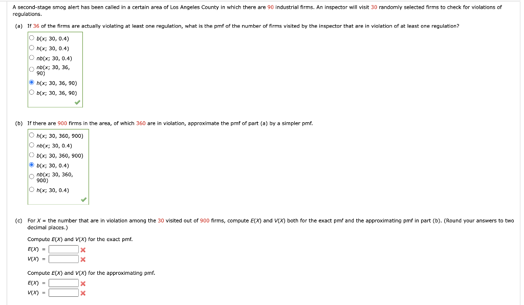 Solved Recall the formula for calculating binomial pmf | Chegg.com