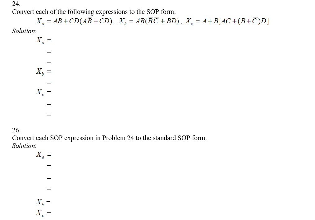 Solved + = 24. Convert each of the following expressions to | Chegg.com