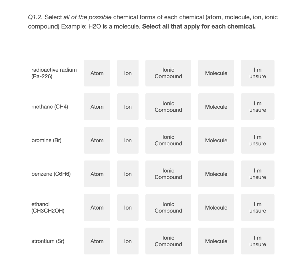 Q1.1. Select all of the possible physical forms | Chegg.com