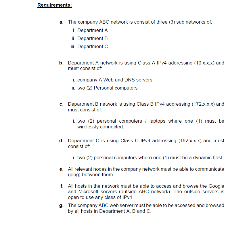 Solved Question: Based on the Figure 1 below, configure and | Chegg.com