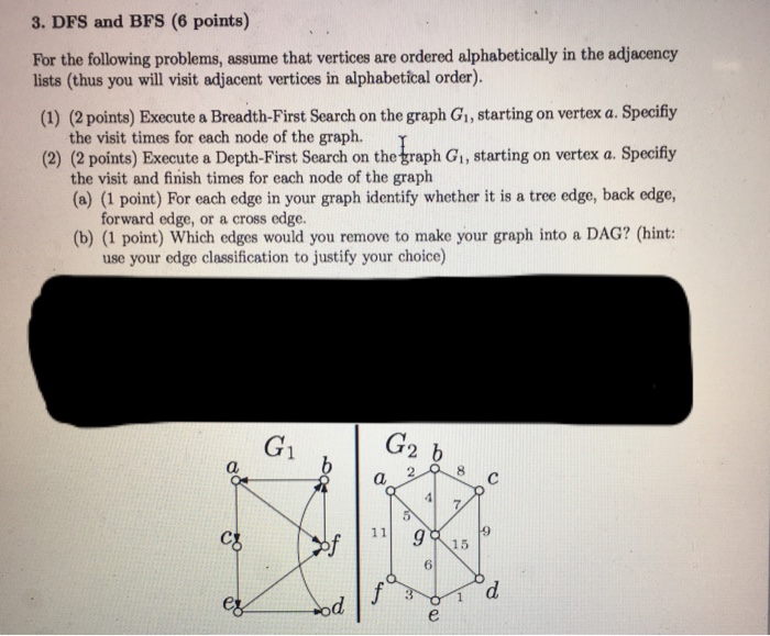 Solved For the following problems, assume that vertices are | Chegg.com
