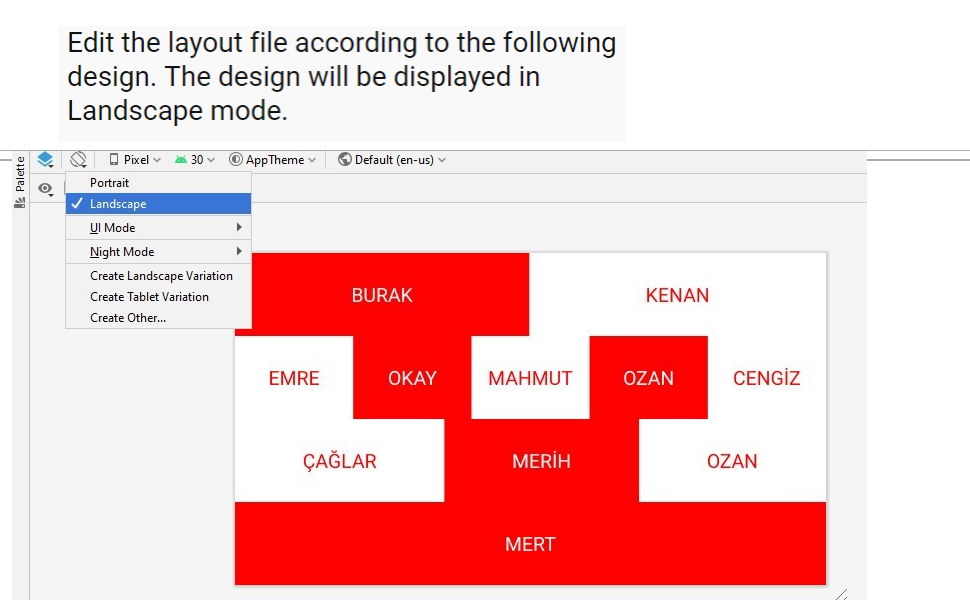 Solved Edit the layout file according to the following | Chegg.com