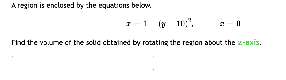 Solved A region is enclosed by the equations below. Find the | Chegg.com