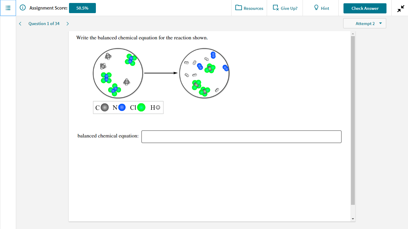 Solved 0 Assignment Score: 50.5% Resources Ex Give Up? Hint | Chegg.com