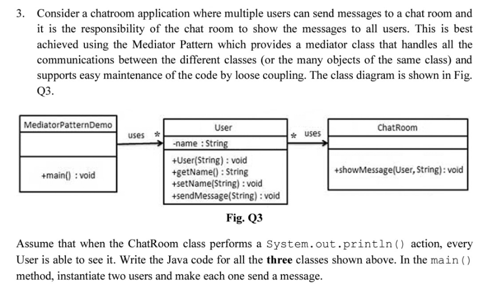 Solved Consider a chatroom application where multiple users | Chegg.com