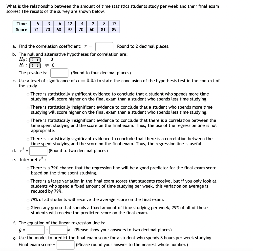 Solved What is the relationship between the amount of time | Chegg.com