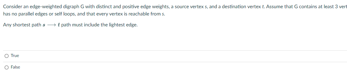 Solved Consider an edge-weighted digraph G with distinct and | Chegg.com