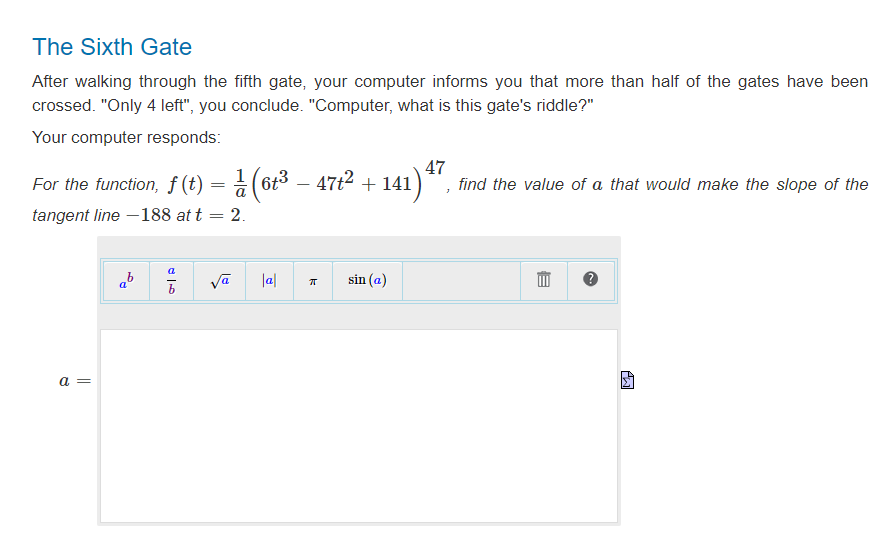 Solved The Sixth GateAfter walking through the fifth gate, | Chegg.com