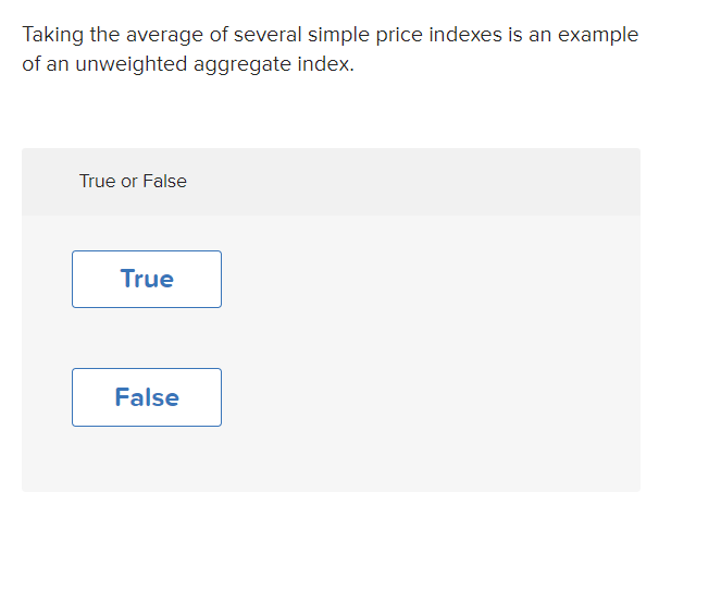 Solved Taking the average of several simple price indexes is | Chegg.com