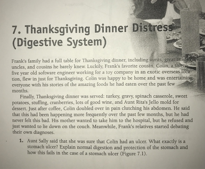 Solved 7. Thanksgiving Dinner Distres (Digestive System) | Chegg.com