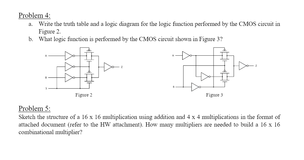 Solved a. Problem 4: Write the truth table and a logic | Chegg.com