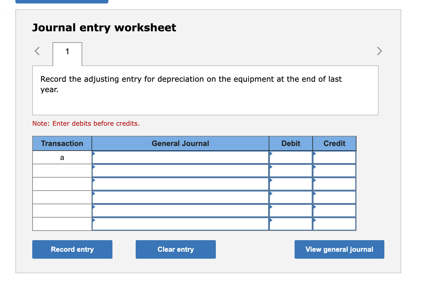 Solved Journal entry worksheet Record the adjusting entry | Chegg.com
