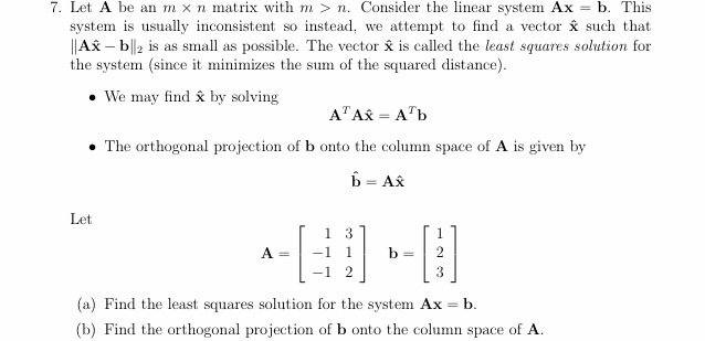 Solved Let A be an m times n matrix with m > n. Consider the | Chegg.com