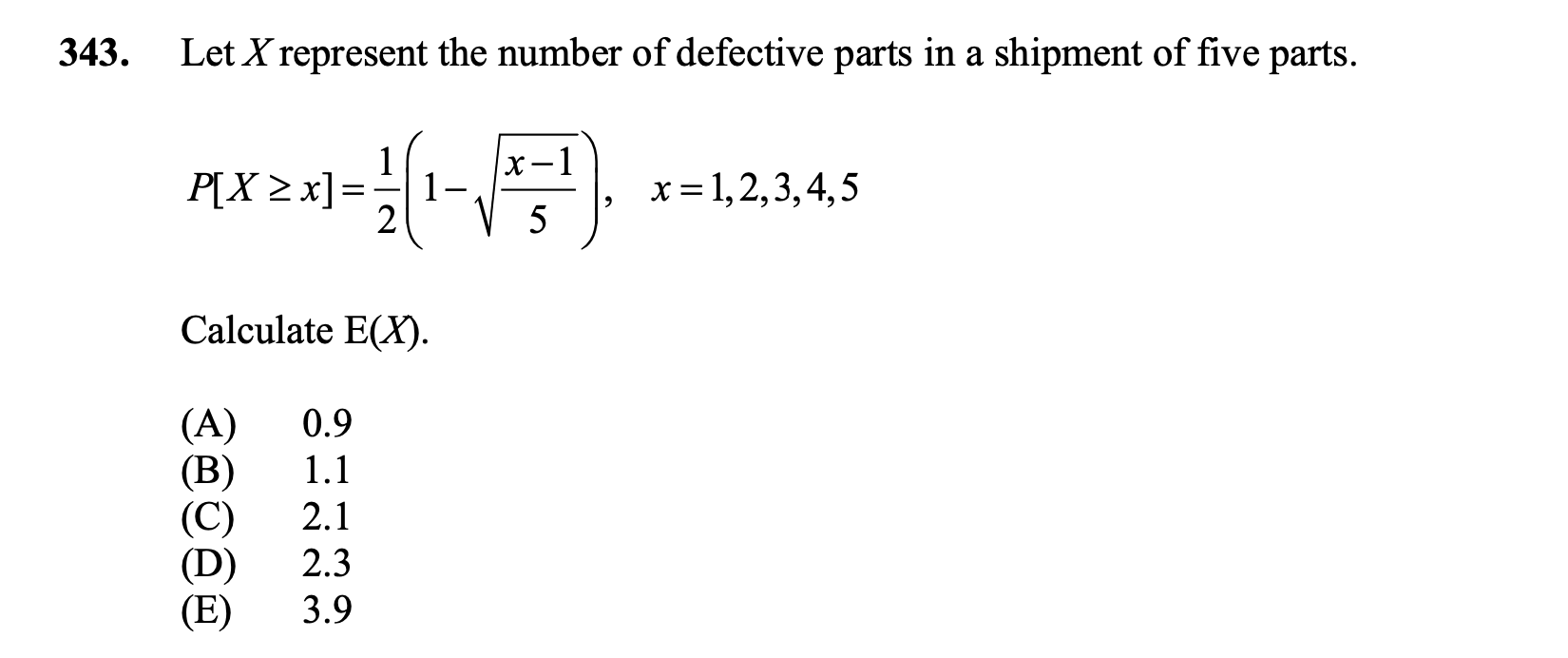 Solved Let x ﻿represent the number of ﻿defective parts in ﻿a | Chegg.com