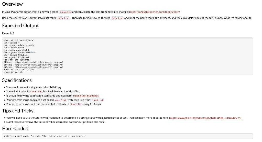Solved In your PyCharms editor create a new file called and | Chegg.com