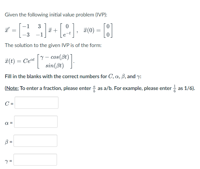 Solved Given the following initial value problem (IVP): | Chegg.com