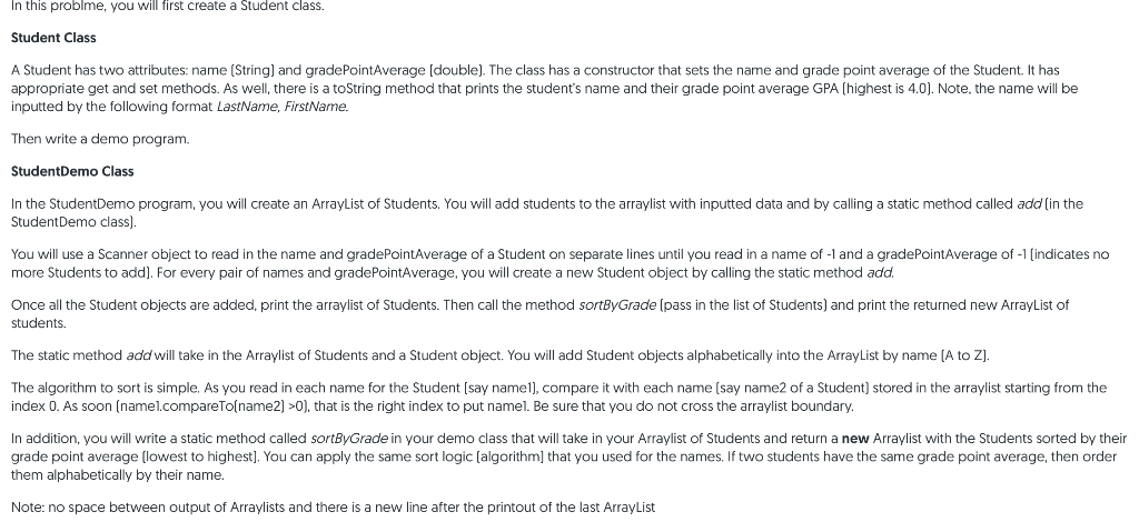 Solved In this problme, you will first create a Student | Chegg.com