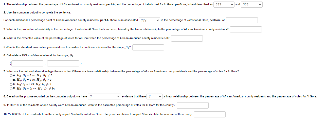 Solved Election analysis ~ The 2000 presidential election | Chegg.com