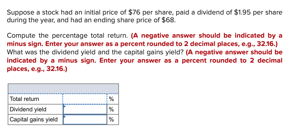 Solved Suppose a stock had an initial price of $76 per | Chegg.com