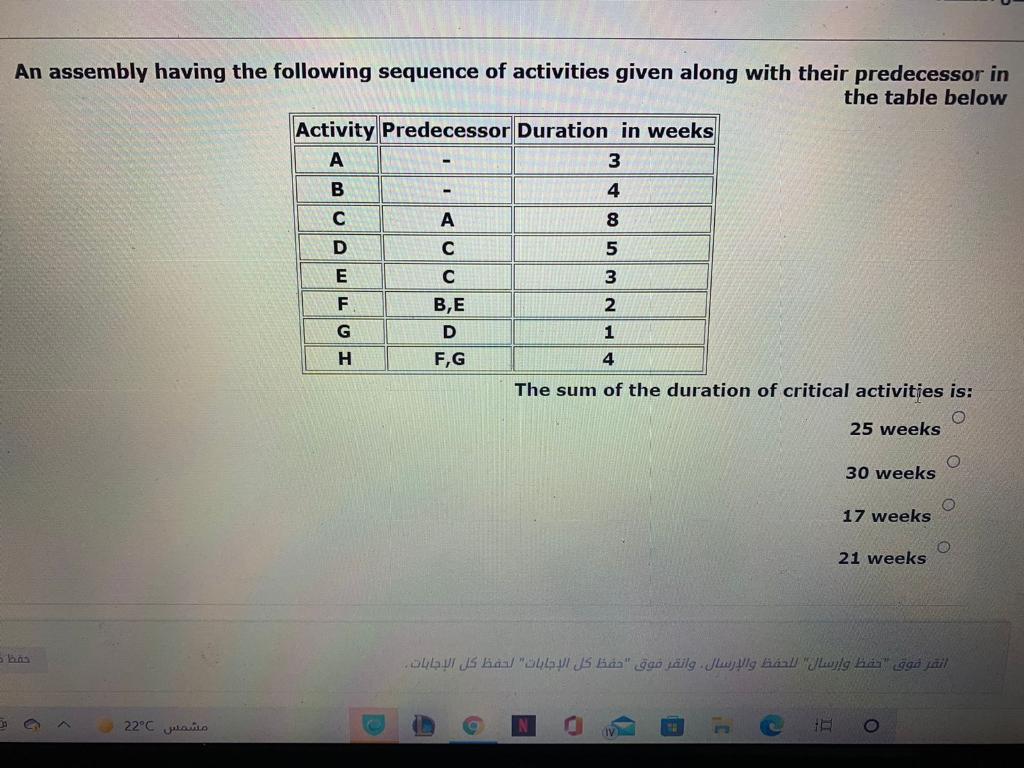 Solved An assembly having the following sequence of | Chegg.com