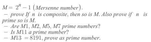 Solved M=2n−1 (Mersenne number ) - prove If n is composite, | Chegg.com