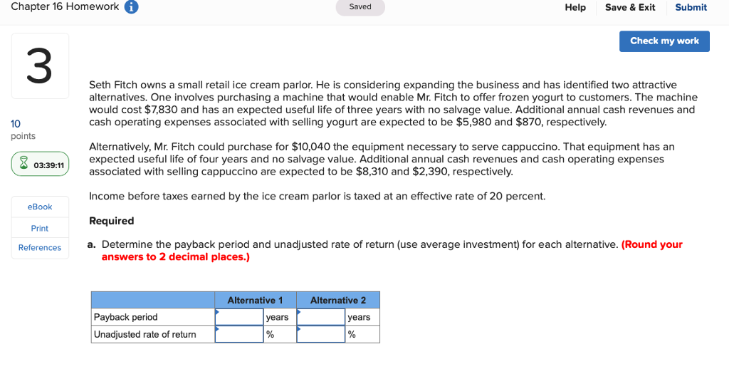 Solved Chapter 16 Homework G Saved Help Save & Exit Submit | Chegg.com