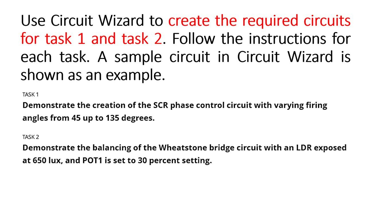 Solved Use Circuit Wizard to create the required circuits | Chegg.com