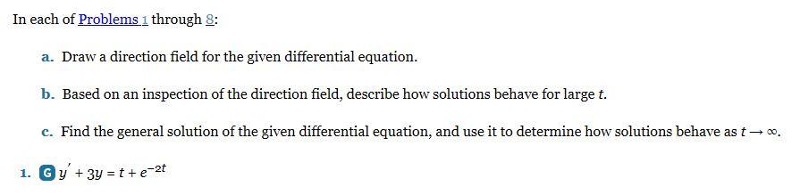 Solved In each of Problems 1 through 8 : a. Draw a direction | Chegg.com