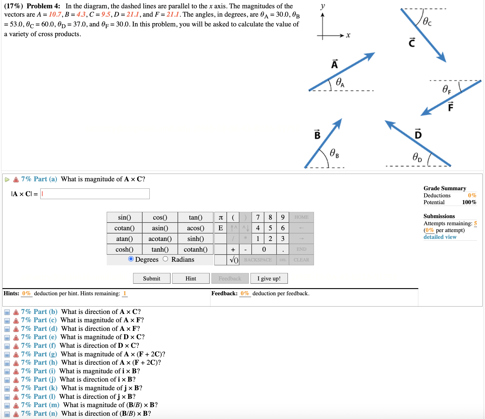 Solved (17\%) Problem 4: In the diagram, the dashed lines | Chegg.com